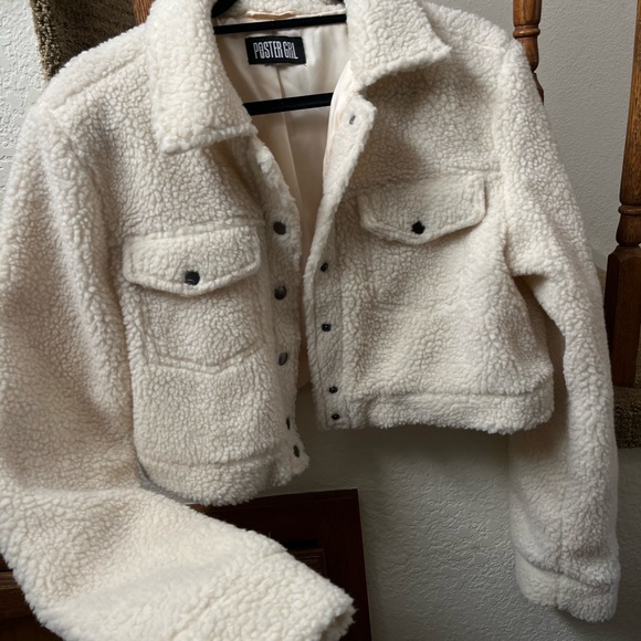 POSTER GIRL | Jackets & Coats | Cropped Sherpa Jacket By Poster Girl ...